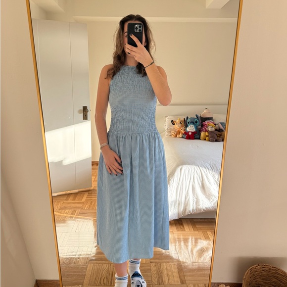 Zara | Dresses | Zara Light Blue Midi Dress | Poshmark